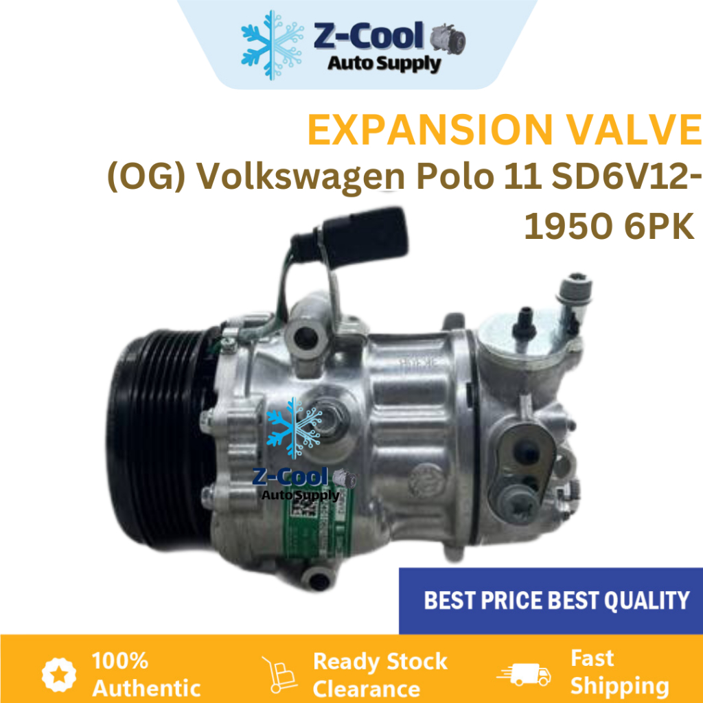 Compressor Aircond Car ORGINAL NEW Volkswagen Polo SD6V12-1950 6PK ...