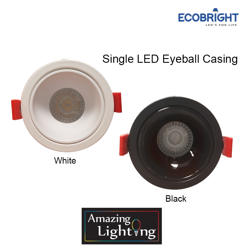 ECOBRIGHT Ceiling Lighting Spot EyeBall Black White Casing Type Lampu ...
