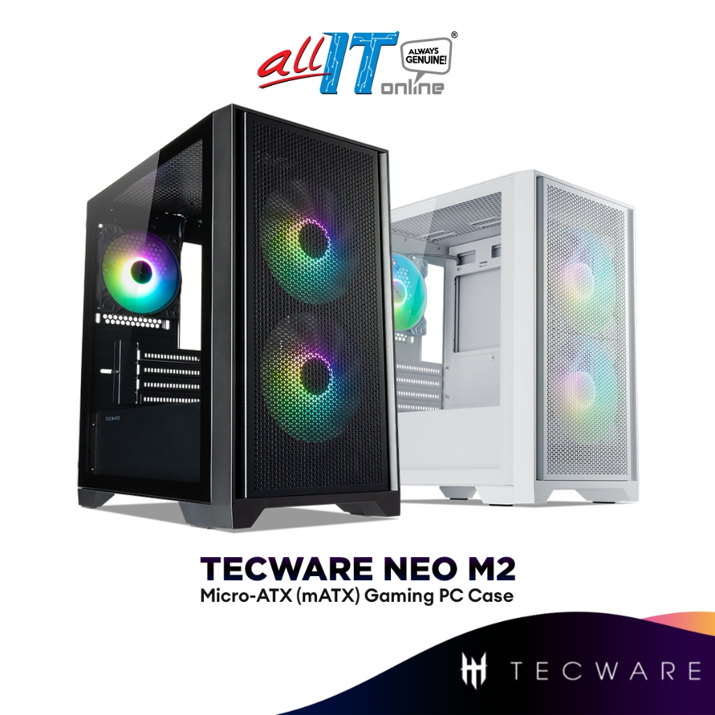 TECWARE NEO M2 Tempered Glass Micro ATX (mATX) Gaming PC Casing ...