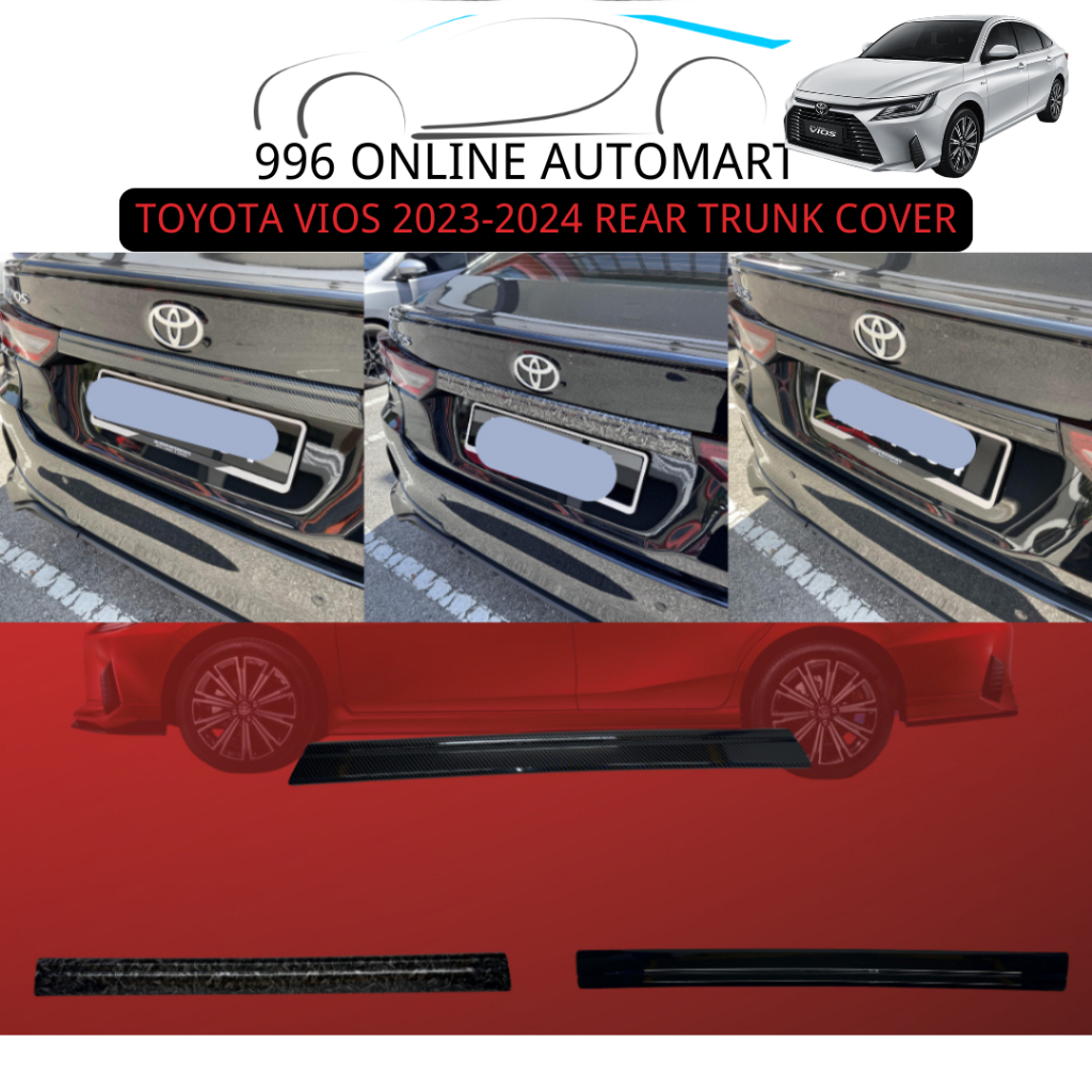 TOYOTA NEW VIOS 2023-2024 FRONT GRILL COVER GLOSSY BLACK CARBON FIBER ...