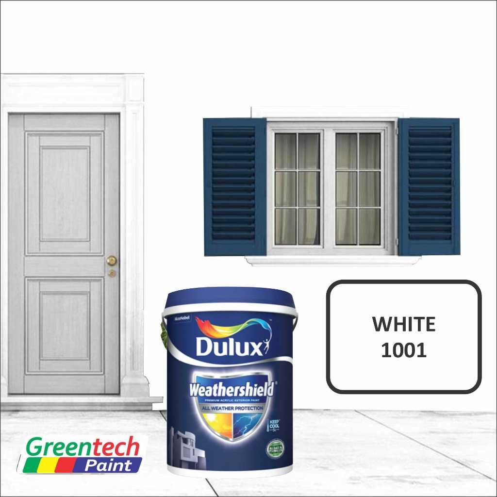 WHITE 1001 ( 1 LITER ) ICI DULUX Weathershield Exterior Wall Paint ( 7 ...