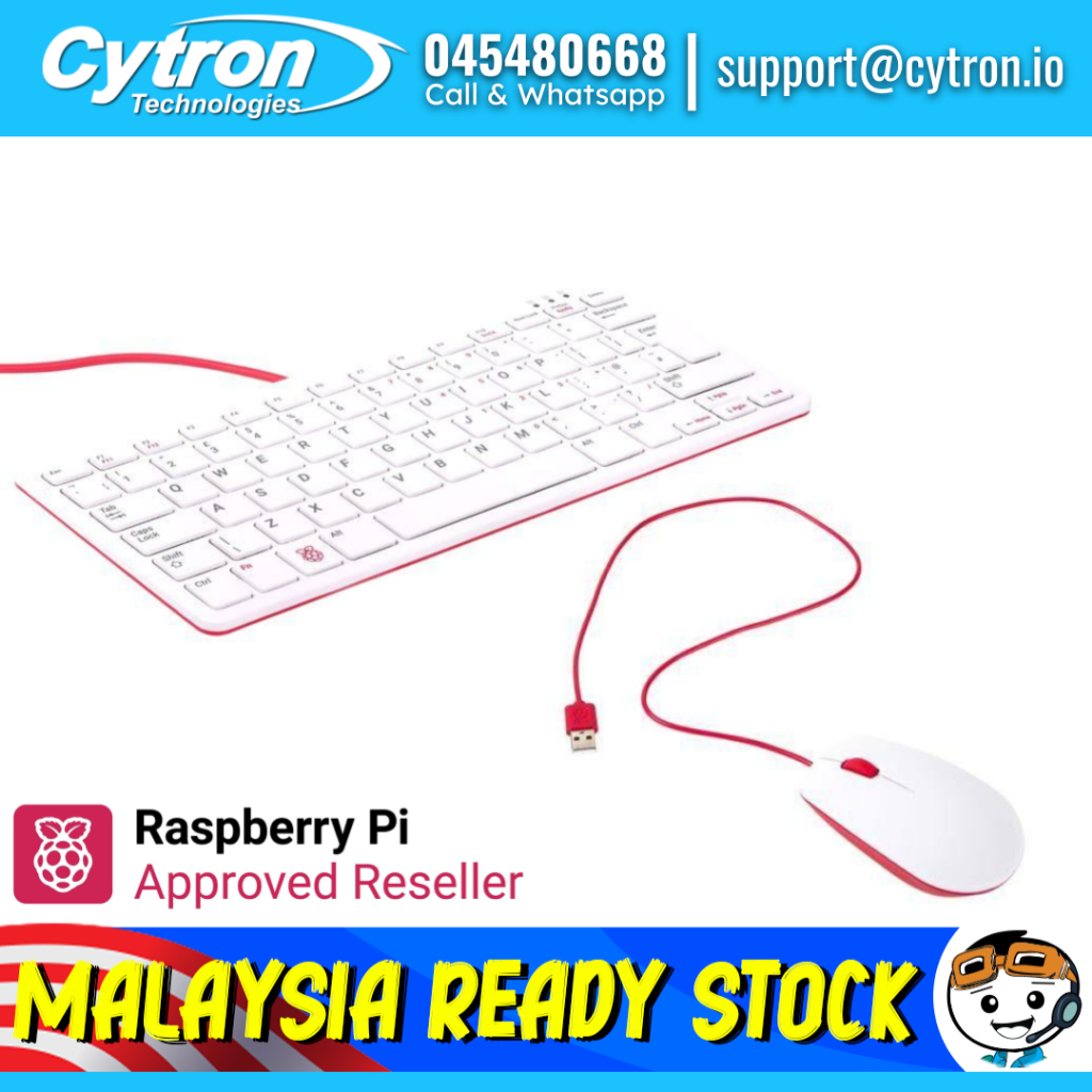 Official Raspberry Pi Keyboard and Mouse Combo - Red/White | Shopee ...