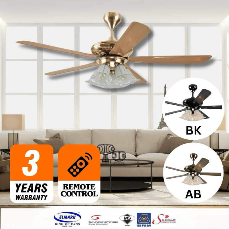 ELMARK 54” EL9922 remote control ceiling fan with light kipas ceiling ...
