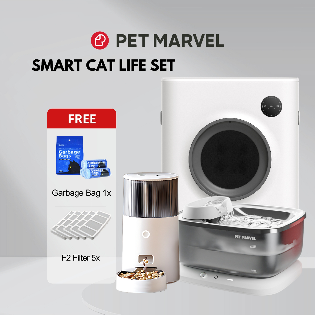 PET MARVEL Smart Cat Life Set Magic Cube Automatic Litter Box Smart ...