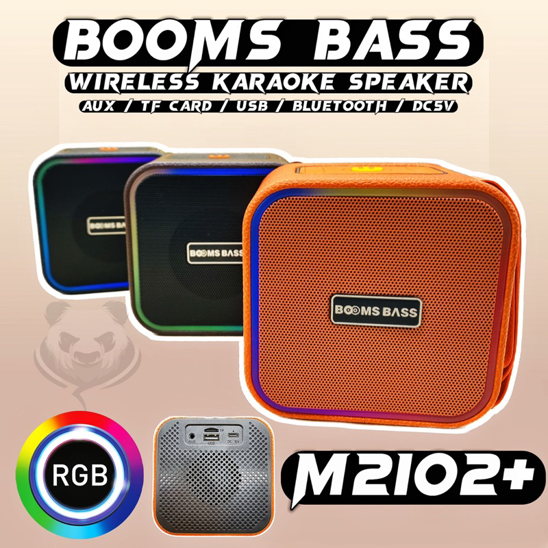 [ BOOM BASS M2102+ ] MINI PROTABLE WIRELESS KARAOKE SPEAKER WITH ...