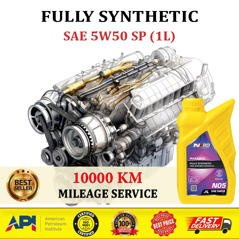 NPRO N05 - Engine Oil Car Minyak Hitam Kereta Fully Synthetic 5w50 SP ...