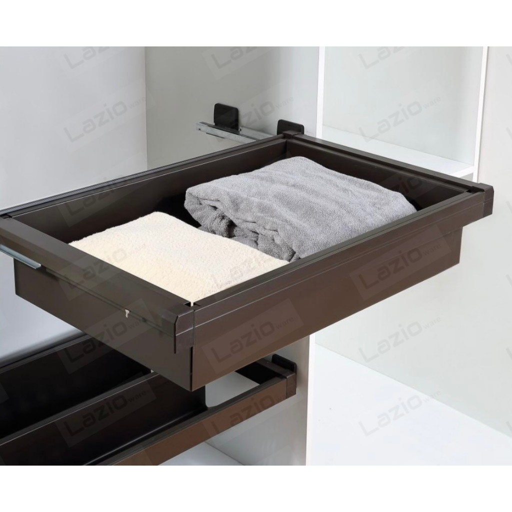 Wardrobe Pull Out Drawer Storage Basket Box With 18” Soft Close Slide ...