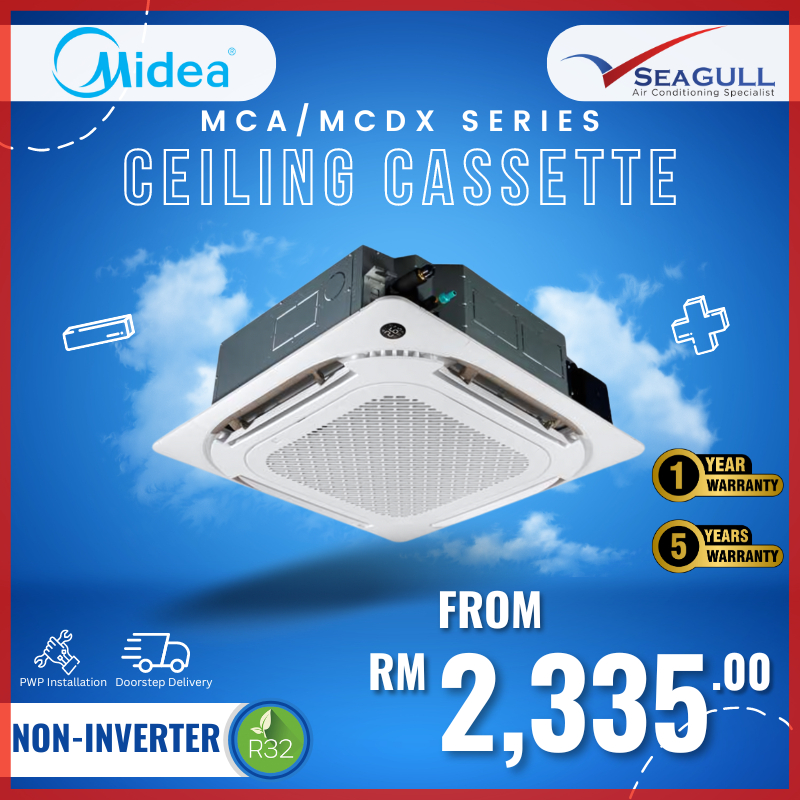 MIDEA MCA/MCDX-CRN8 Ceiling Cassette Non Inverter R32 1.5HP-5.0HP R32 | Shopee Malaysia