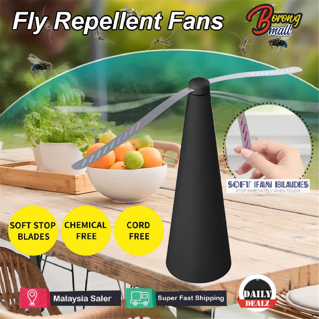 (EXTRA BIG) Fly Repellent Fan Portable Insects Proof Anti Flies Swatter ...