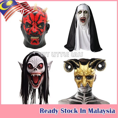 MYLITTLELASS Halloween Horror Latex Mask The Horror Scary Nun Evil ...