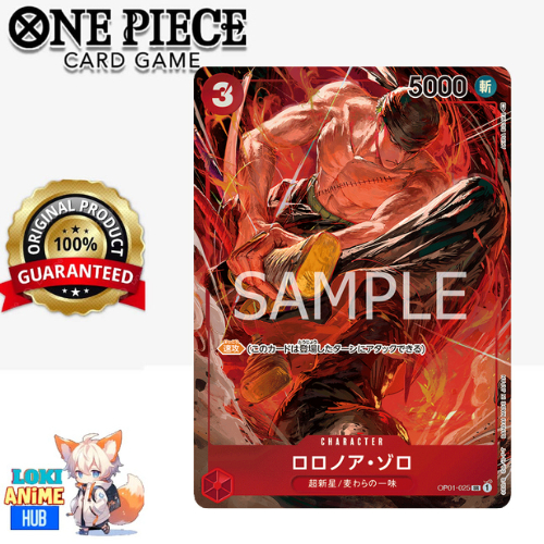 ORIGINAL Roronoa Zoro (Parallel) AA Character OP01-025 SR optcg one piece card | Shopee Malaysia