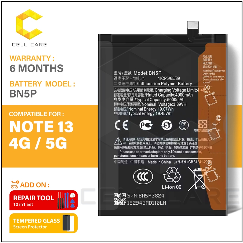 Battery Bateri BN5P For REDMI NOTE 13 4G / REDMI NOTE 13 5G (5000 mAh ...