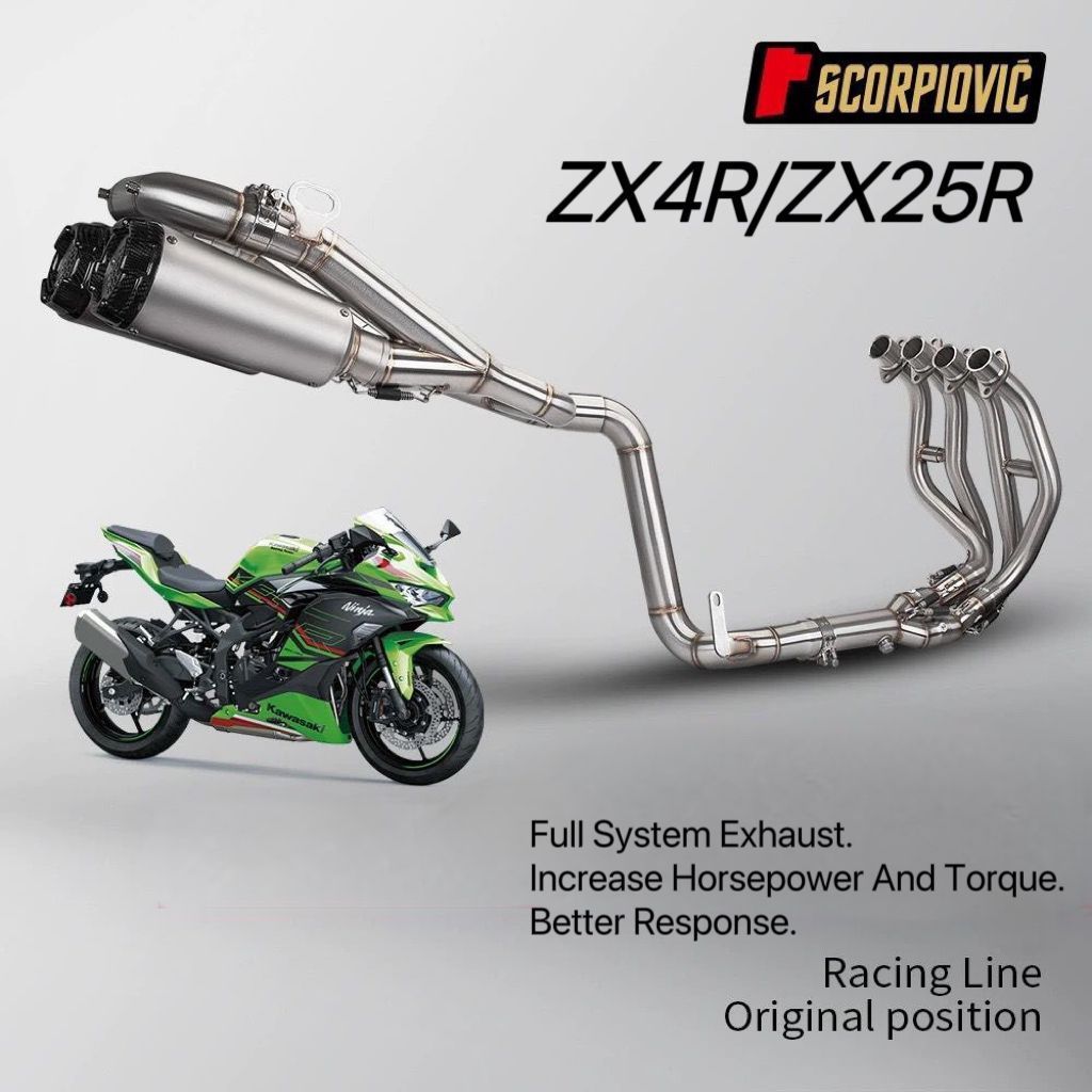 ZX25R / ZX4R AKRAPOVIC EXHAUST RACING LINE COMPLETE SET PNP FULL SYSTEM ...