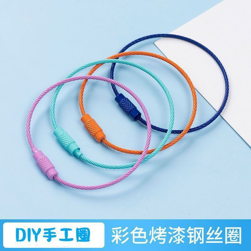 Candy Color Galvanized Steel Wire Rope, Paint Tag Rope Buckle, Diy Key ...