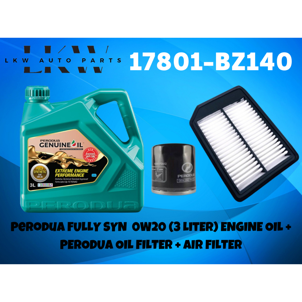 Perodua Fully Synthetic Engine Oil SAE 0W20 3L + Perodua Oil Filter ...