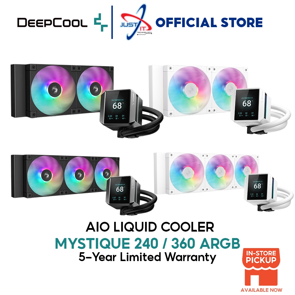 DEEPCOOL Mystique 240/360 ARGB AIO Liquid Cooler - Black/White | Shopee ...