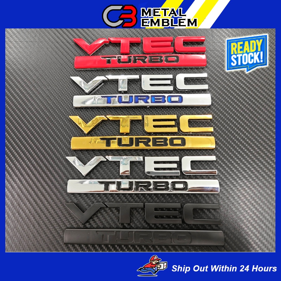 HONDA VTEC TURBO 3D METAL EMBLEM STICKER / EB17 | Shopee Malaysia