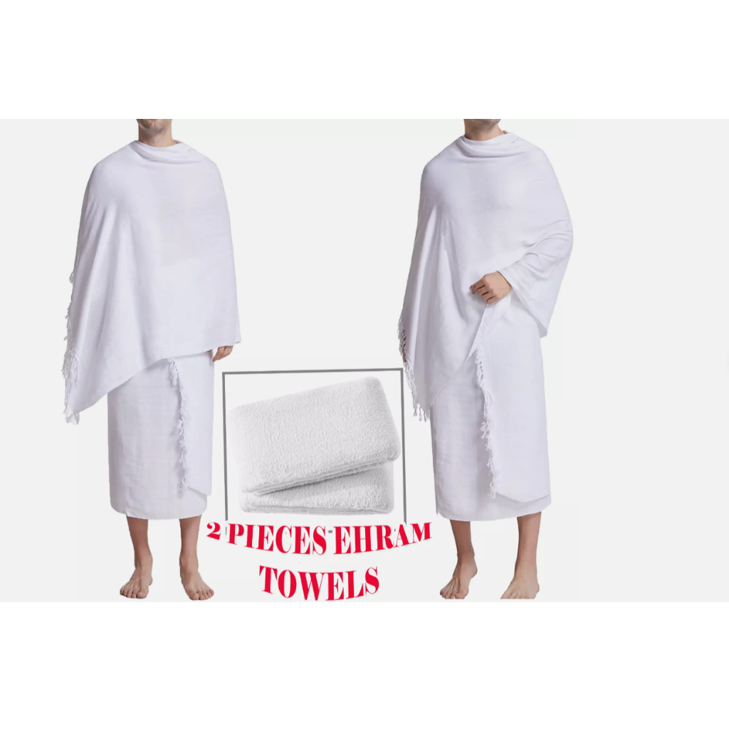 Towel Ihram 2 Piece Cloth Adult XL Men Size Cotton Hajj Umrah Ehram ...