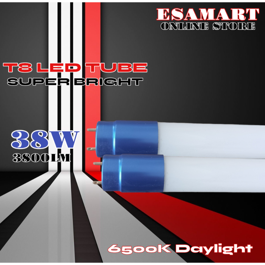 LED T8 Extra Bright 18W/2FT 38W/ 4FT Light Tube Lampu Kalimantang Ceiling Lighting Mentol ...