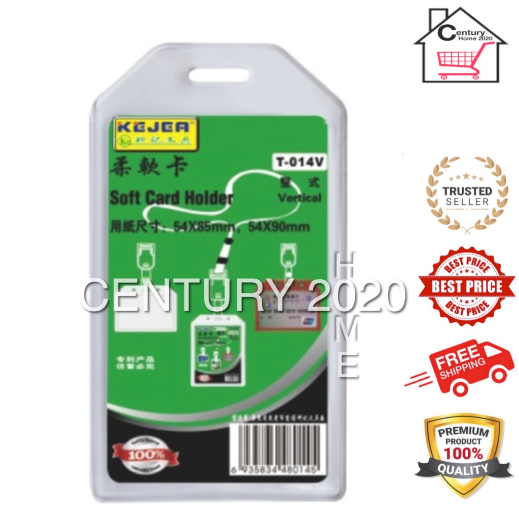 Soft PVC Card Holder Transparent Vertical Badge ID Card Holder T-014V ...