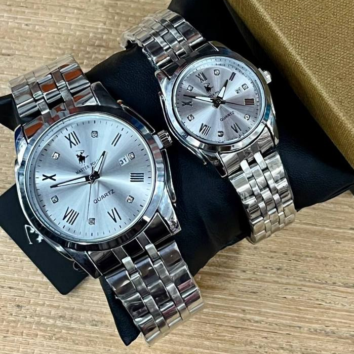 Original Master-Polo Watch Couple set Men & Women Stainless Steel Watch ...