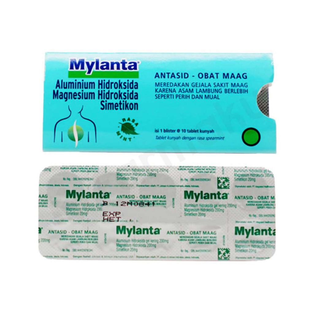 Mylanta Antasid Sakit Maag / Gastrik ( 1 Blister Isi 10 Tablet ...