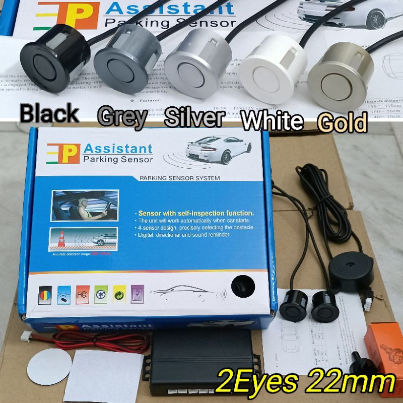 Car Parking Reverse Sensor System White Silver Black | Shopee Malaysia