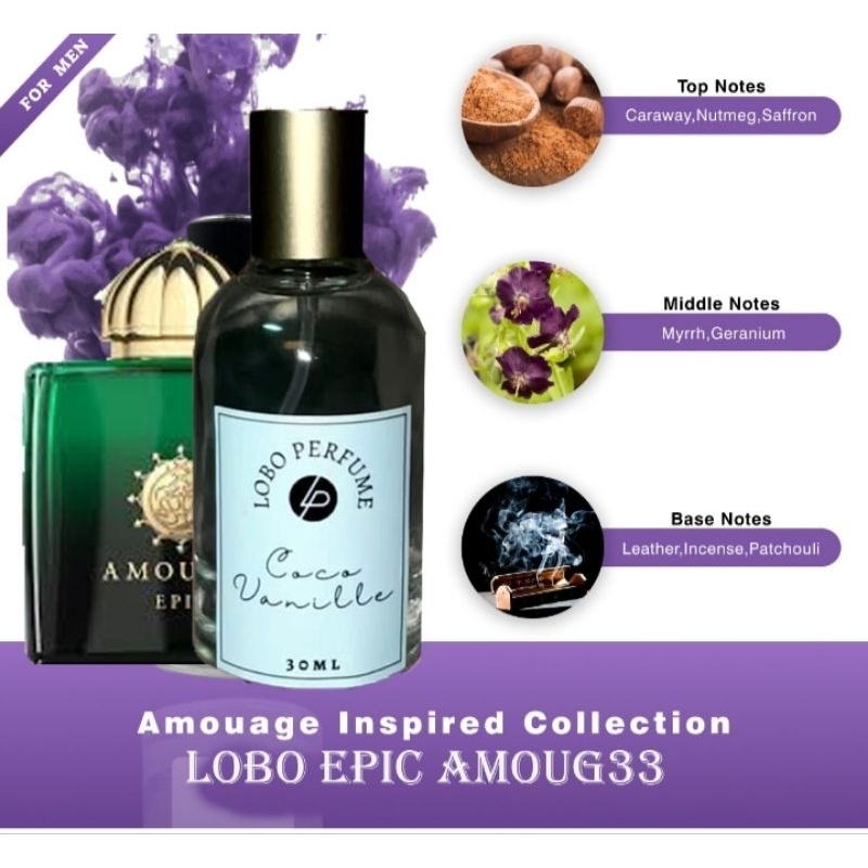 Lobo premium Perfume gred Edp Lasting 24 jam Inspired Epic Amouage ...