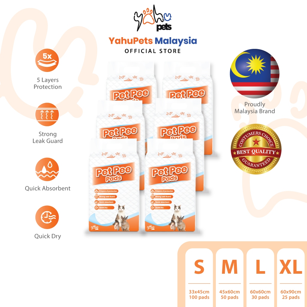 [CARTON BUY 5 FREE 1] YahuPets 5 Multi Layer Pet Pee Pad Wee Wee Pad ...
