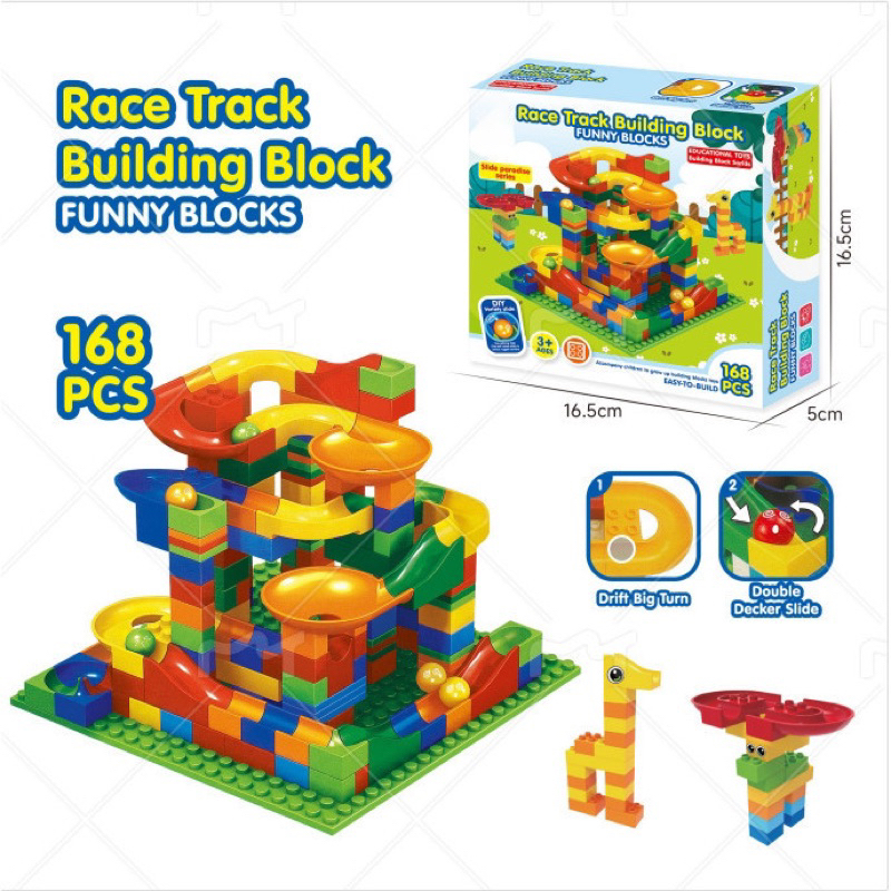 Marble Race Track Building Blocks Funnel Slide Blocks Diy Big Toys For ...