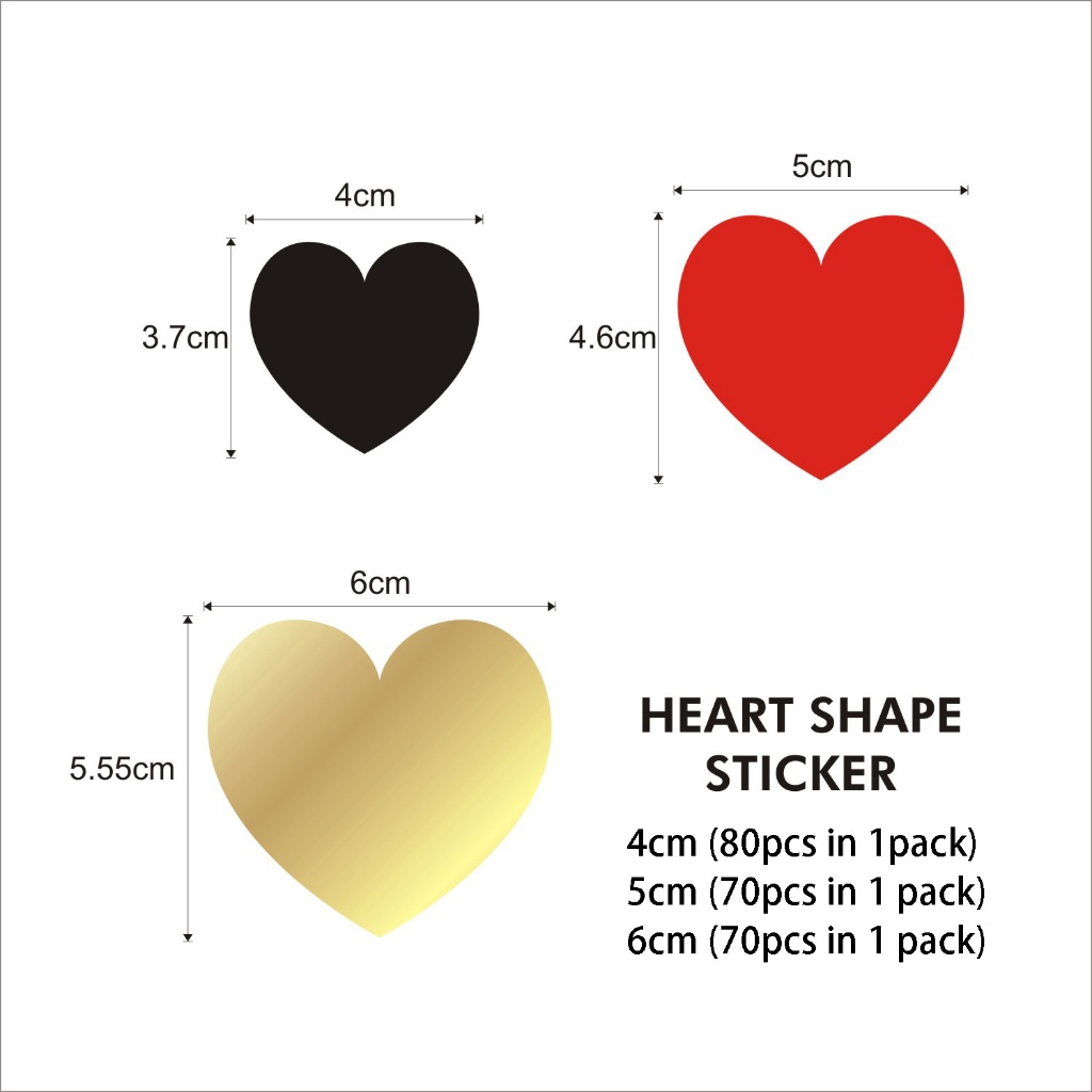 Heart Shape Sticker 4cm 5cm 6cm | Shopee Malaysia