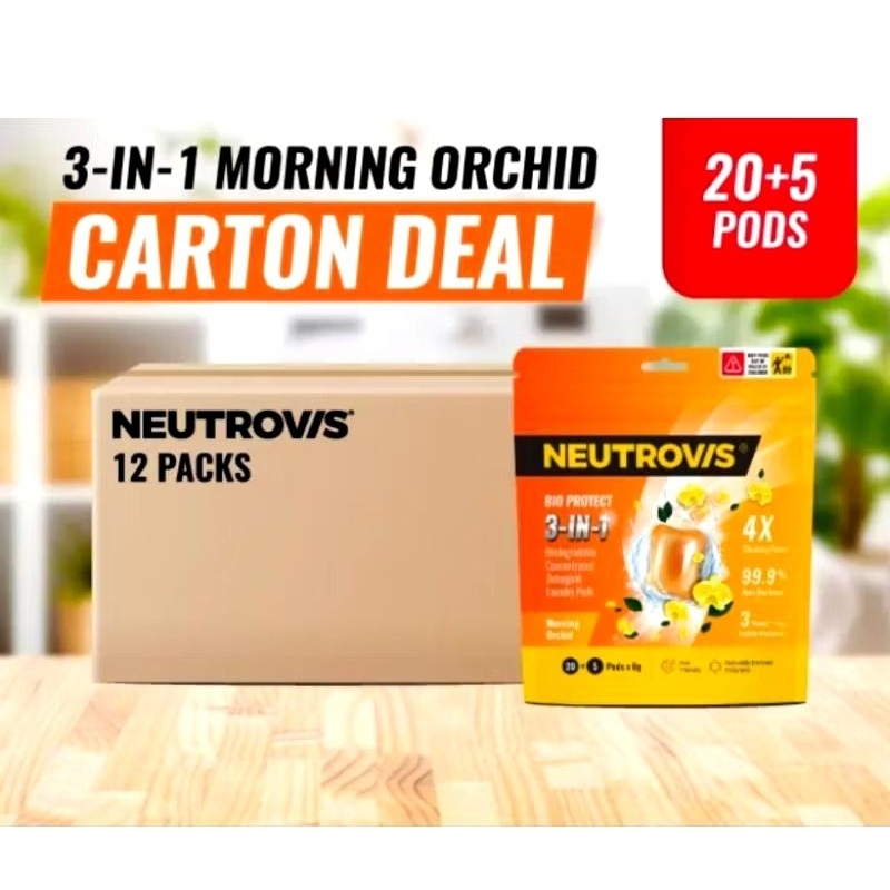 Neutrovis 3 in 1 Biodegradable Concentrated Detergent Laundry Pods 12 ...