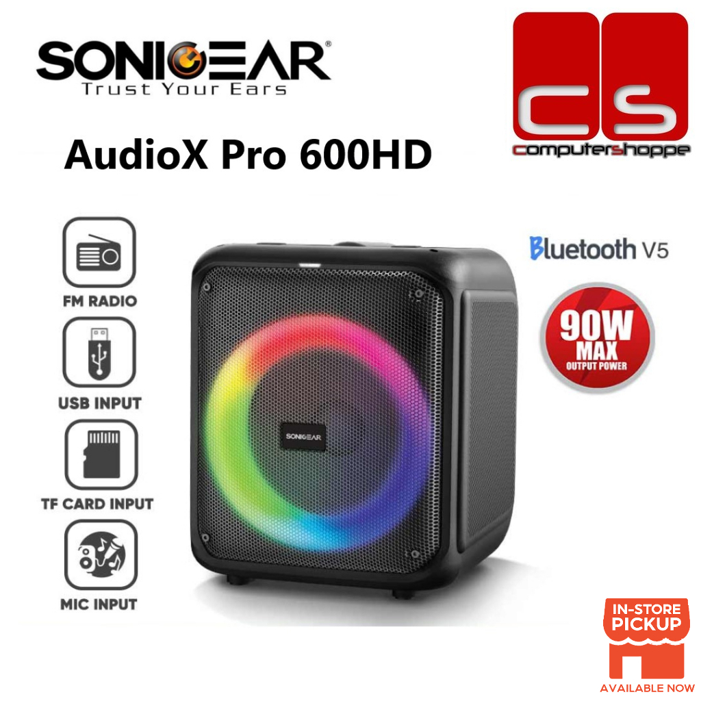 SonicGear AudioX Pro 600HD Portable Bluetooth RGB Speaker | Shopee Malaysia