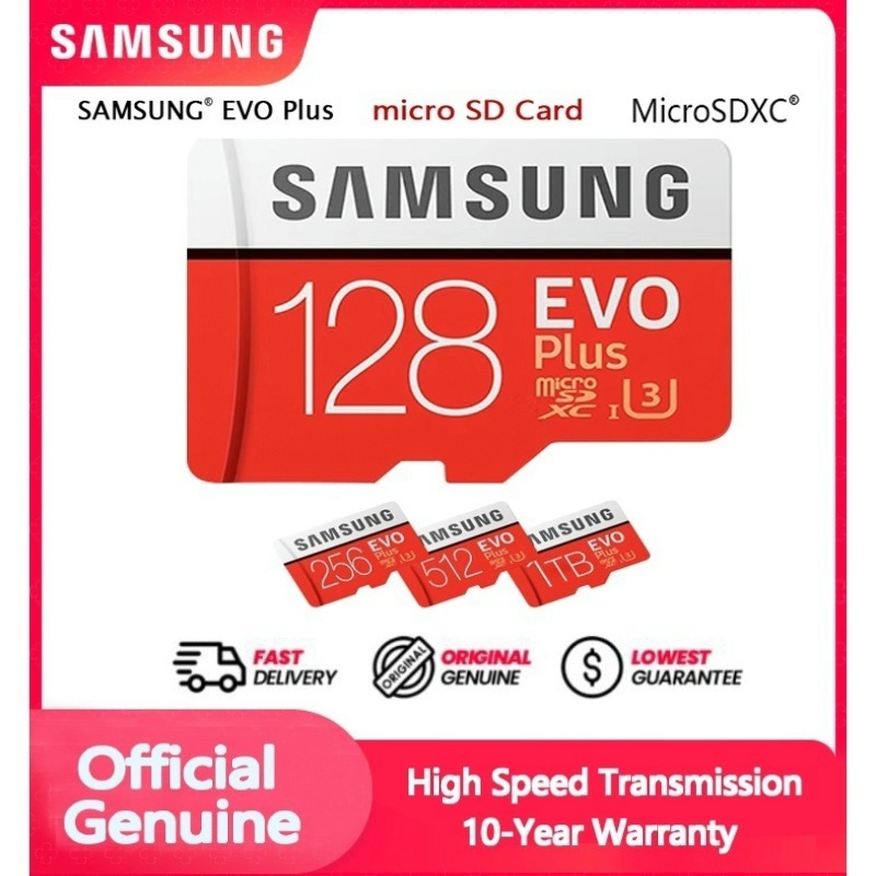 Samsung Evo Plus 512GB 256GB 128GB Micro SD Card Class 10 UHS-I U3 ...