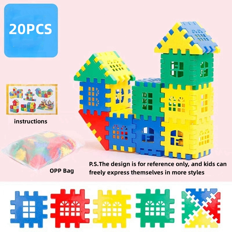 Construction Assembly DIY ABS Plastic Building Block Puzzle Kids House ...