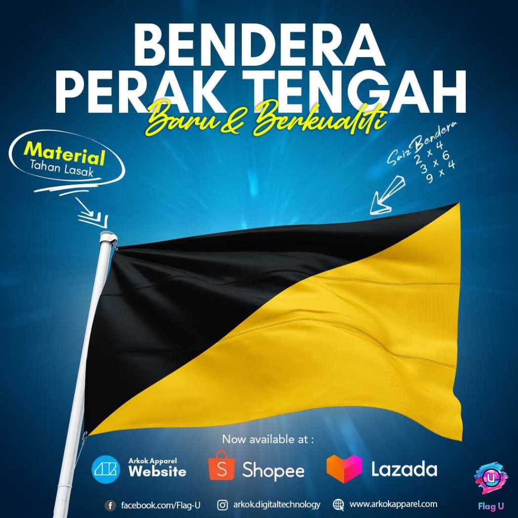 Bendera PERAK TENGAH FLAG MATERIAL | Shopee Malaysia