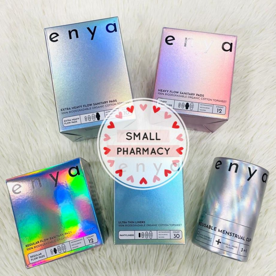 ENYA 100% Organic Cotton Sanitary Pads (Heavy Flow 12S / Extra Heavy 10S / Pantyliners 30S ...