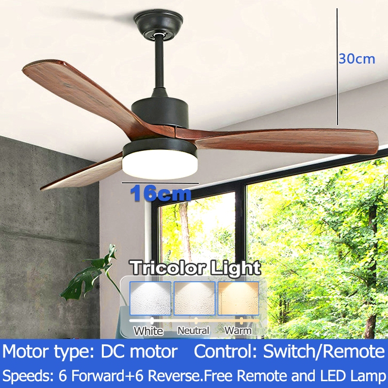48/42/52“ Wooden Ceiling Fan With Light Nordic Ceiling Fan Light 6 ...