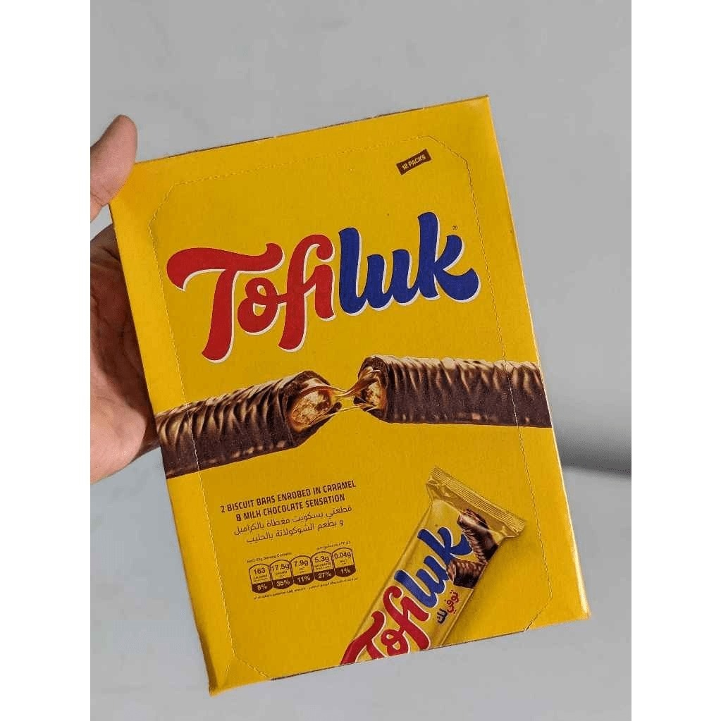Tofiluk Caramel crunch Chocolate - 1 Box [48pkt] Single bar - 1 Box ...