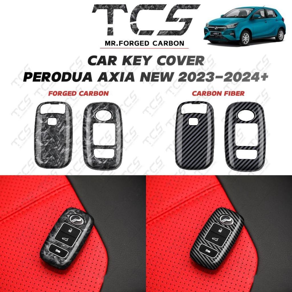 TCS PERODUA AXIA 2023-2025 CAR KEY COVER FORGED CARBON KEY CHAIN CASE ...