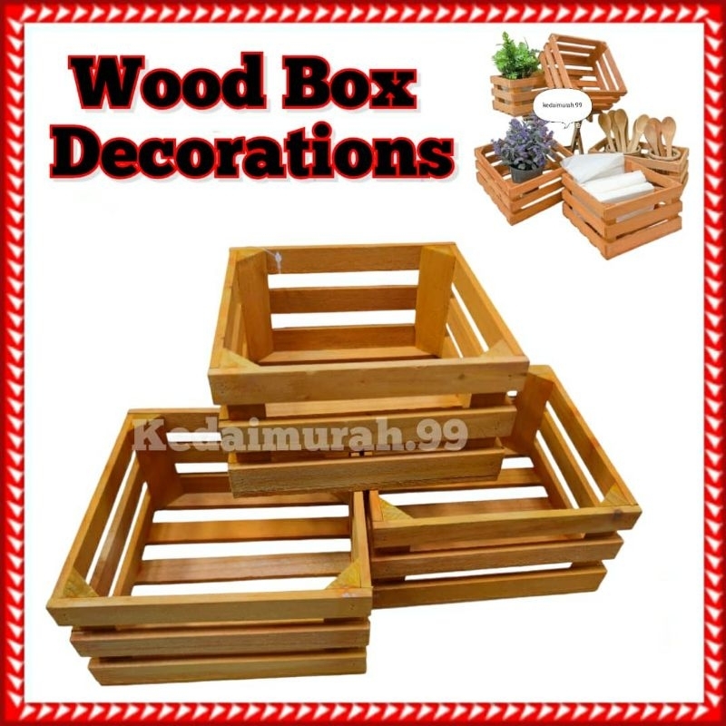 Wood Box/Pallet Decoration/Storage Box/Pasu Hiasan/Garden stand ...