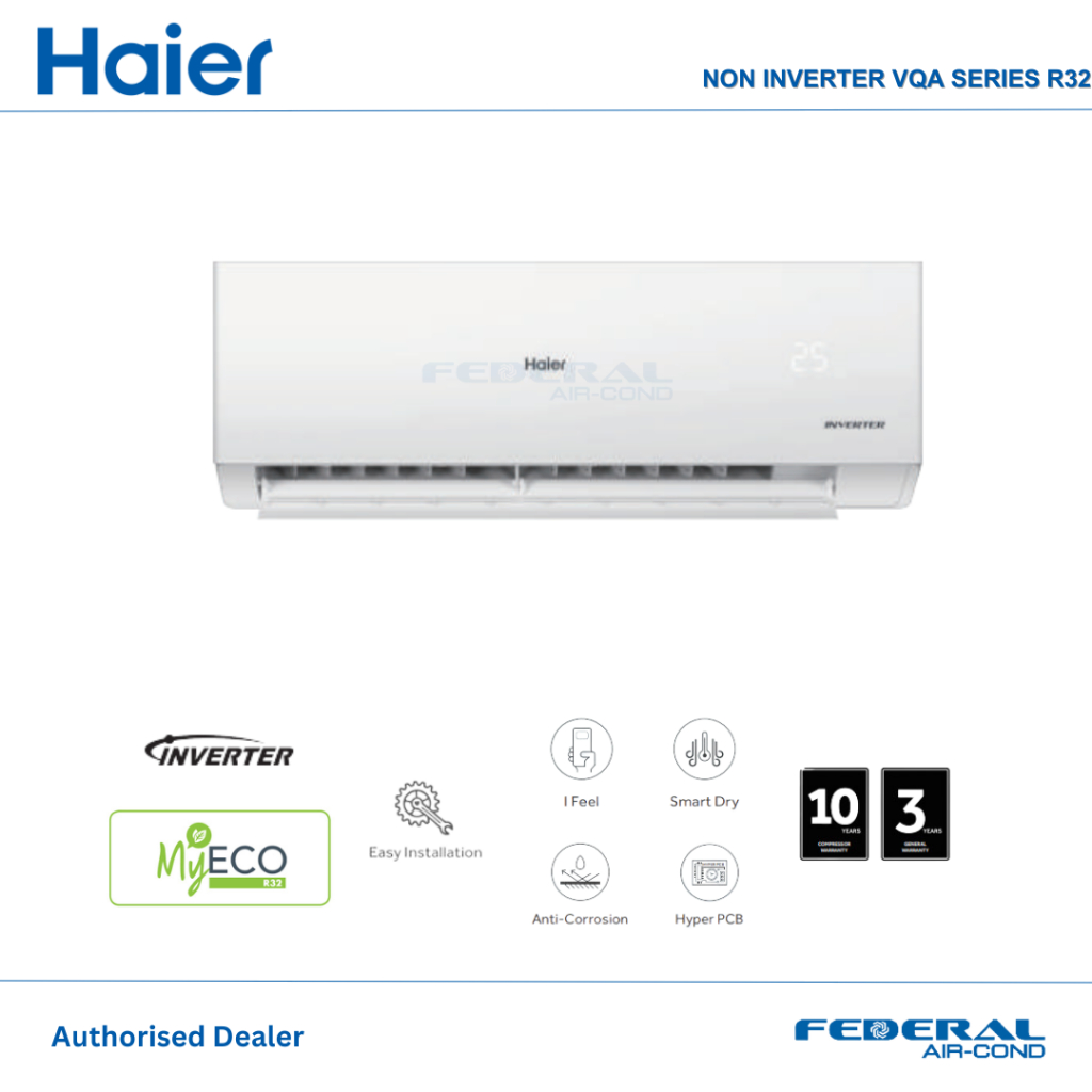 Haier 1.0HP I 1.5HP I 2.0HP I 2.5HP Inverter Air Conditioner R32 VQA ...