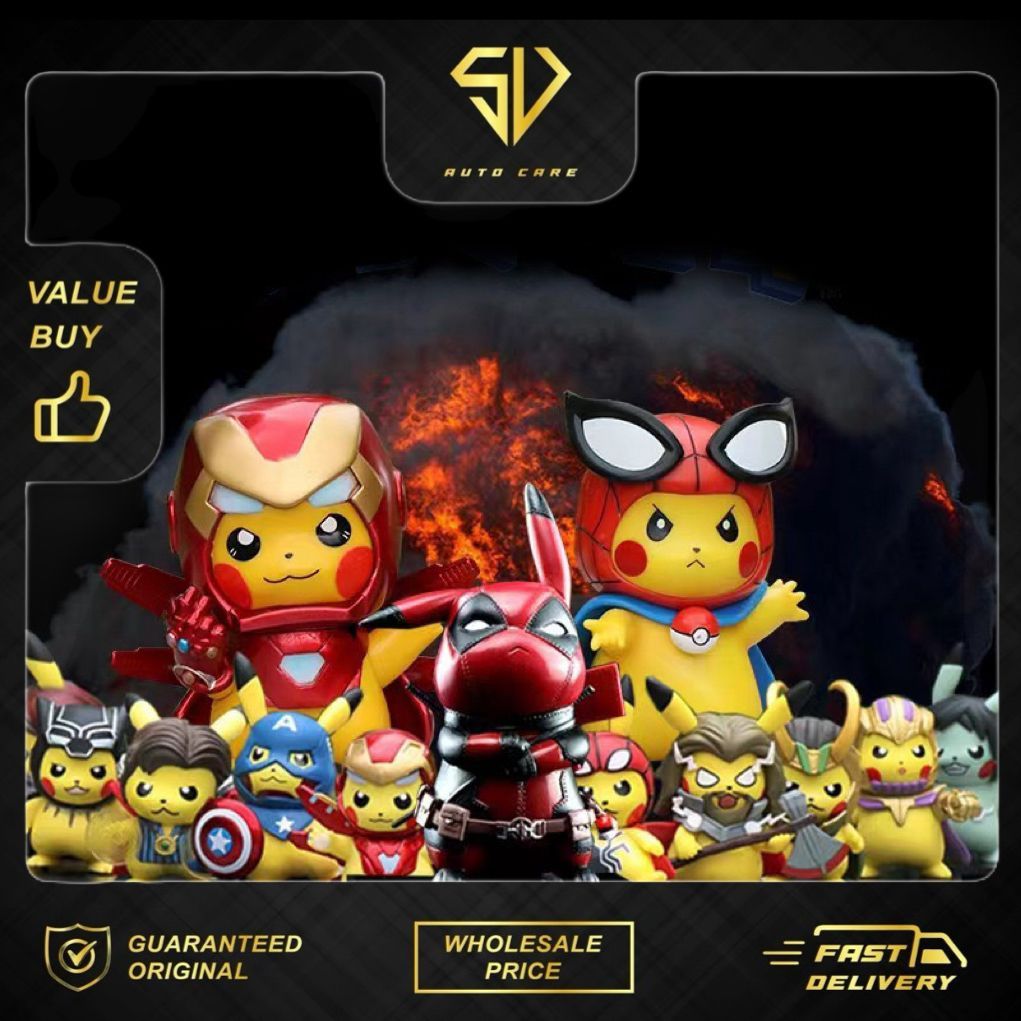 Pikachu Cosplay iron Man Naruto Deadpool Model Toy car creative Car ...