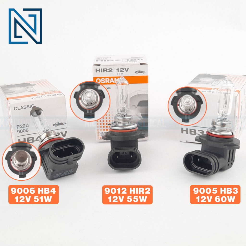Original OSRAM 9005 HB3 P20d / 9006 HB4 P22d / 9012 HIR2 PX22d High ...