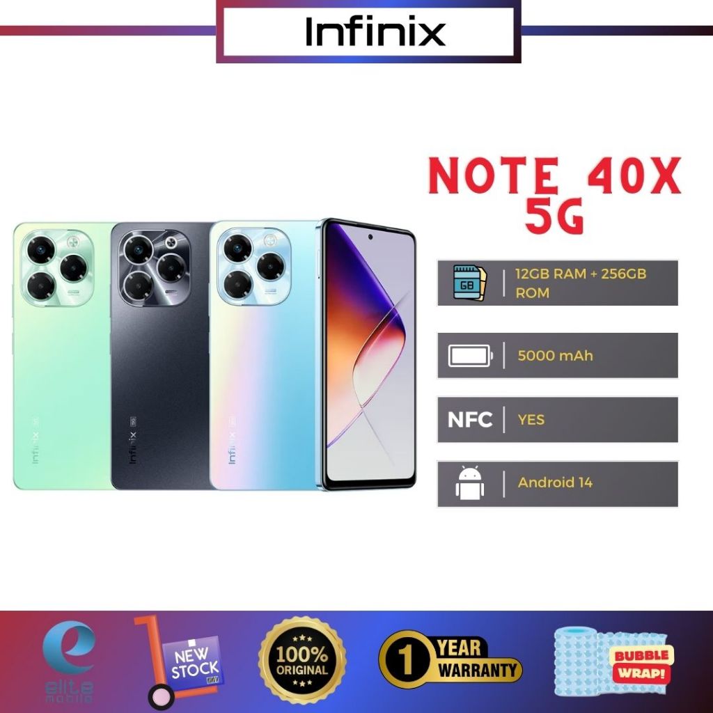 Infinix Note 40X 5G 12GB+256GB | 6.78" FHD+ Display | 5000mAh Battery ...