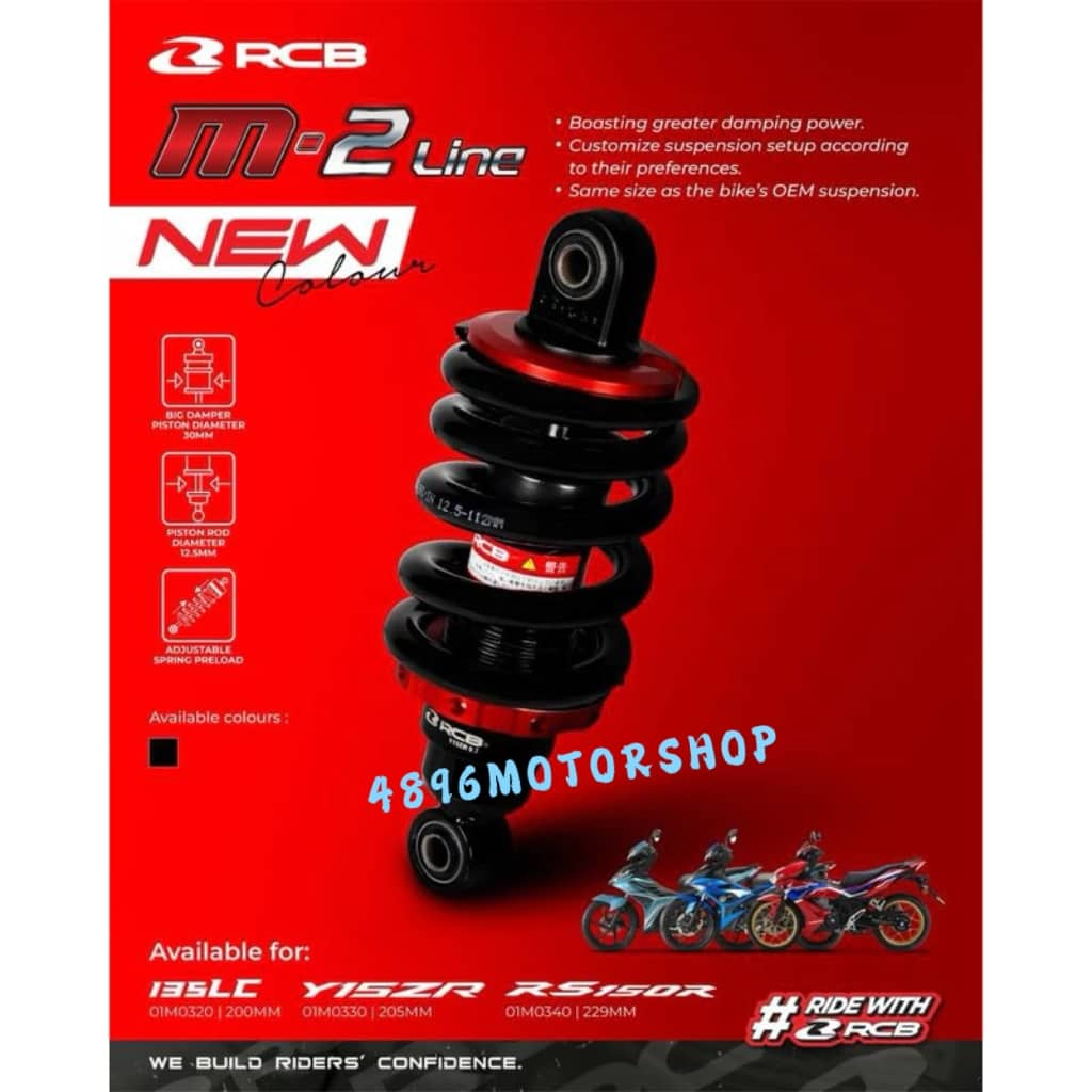 RCB RACING M2 LINE BLACK EDITION Y15 Y16 LC135 RS150 RSX LOWERED MONO ...