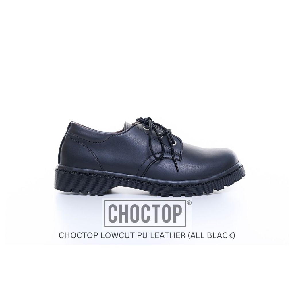 CHOCTOP FULL BLACK LOW CUT PU LEATHER (UNISEX SHOES) | Shopee Malaysia