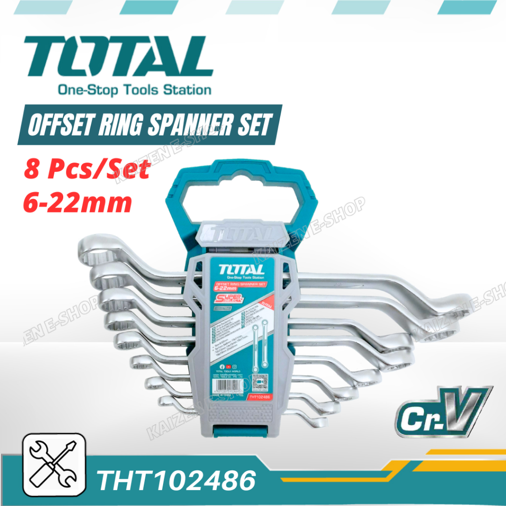 TOTAL THT102486 8 Pcs Offset Ring Spanner Set | Shopee Malaysia