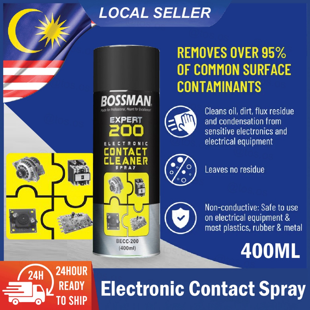BOSSMAN Expert 200 Electronic Contact Cleaner Spray 400ml Electrical ...