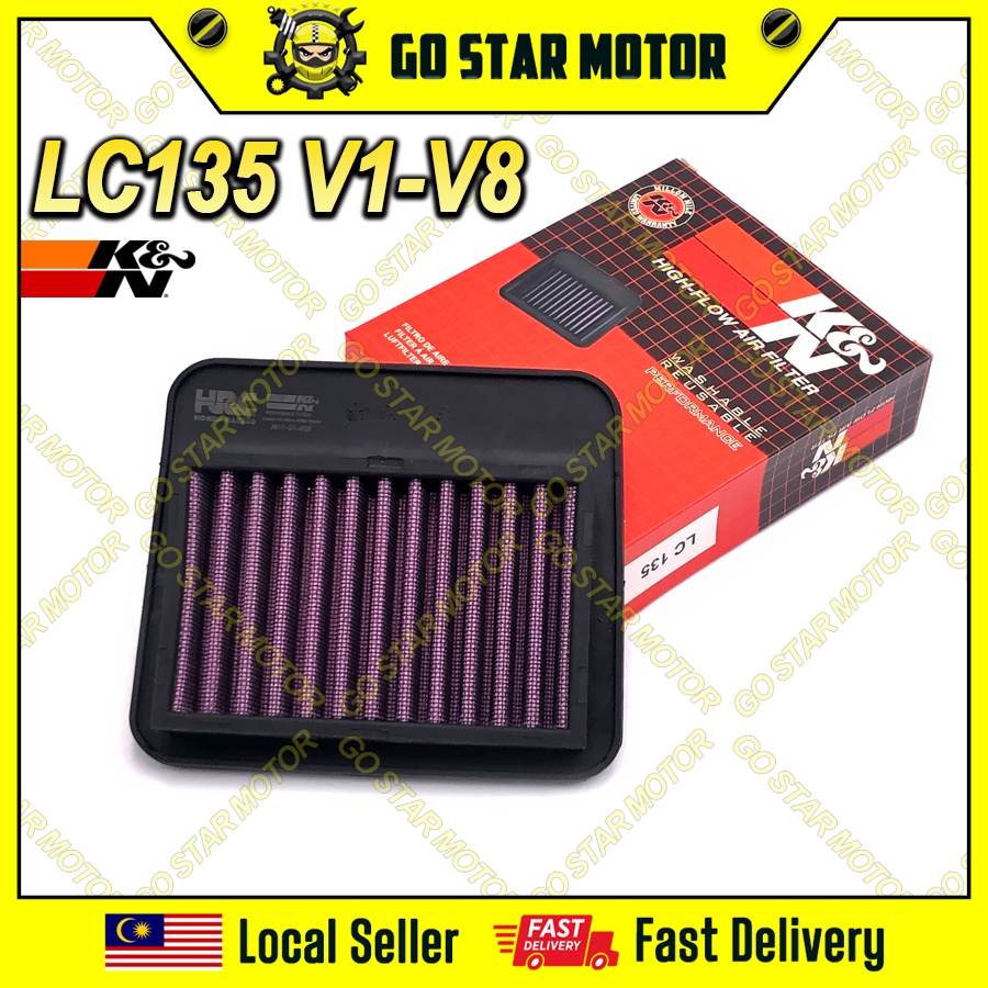 YAMAHA LC135 LC 135LC V1 V2 V3 V4 V5 V6 V7 V8 AIR FILTER RACING K & N RACING AIR FILTER K&N ...